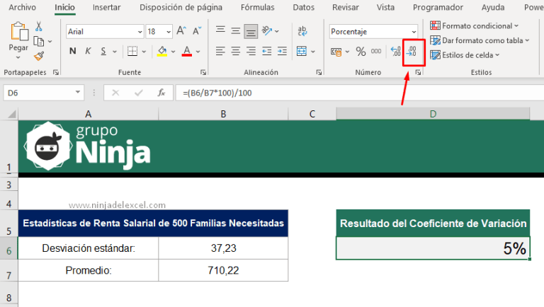 Cómo Calcular el Coeficiente y la Variación en Excel - Ninja del Excel
