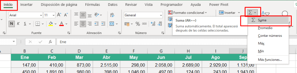 Cómo Sumar Columnas en Excel - Ninja del Excel