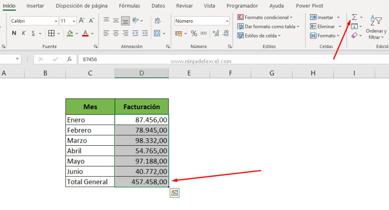 Cómo usar la función AUTOSUMA en Excel - Ninja del Excel