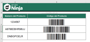 Cómo Insertar un Código de Barras en Excel - Ninja del Excel