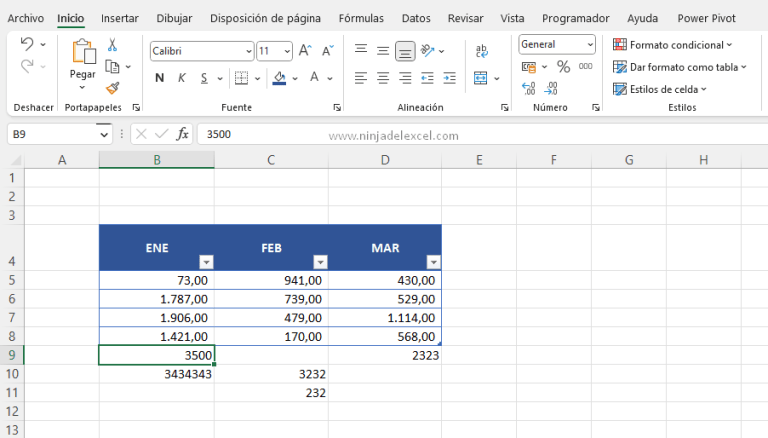 La Tabla Formateada no Llena los Datos Insertados en Excel - Ninja del ...