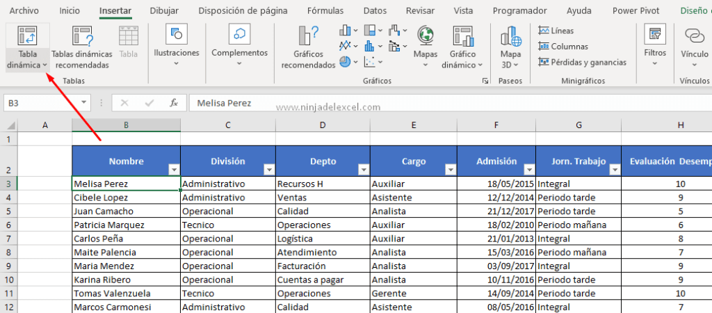 Tablas dinámicas de Excel Online - Ninja del Excel