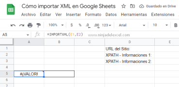 Cómo Importar XML en Google Sheets - Ninja del Excel