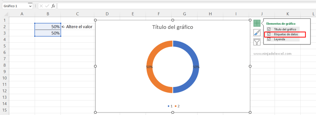 Fórmula Para Gráfico de Anillos en Excel - Ninja del Excel