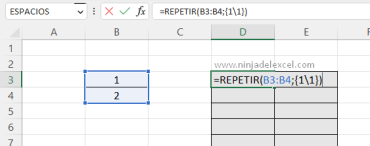 Técnicas con la Función REPETIR en Excel - Ninja del Excel