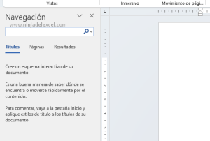 Habilitar el Panel de Navegación en Word - Ninja del Excel