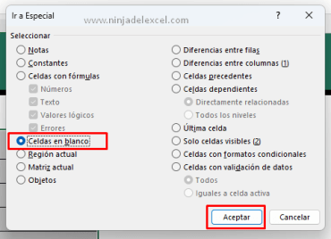 Cómo Eliminar Celdas en Blanco en una Tabla de Excel - Ninja del Excel
