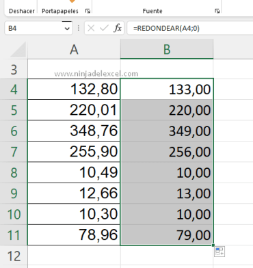 Redondear Numero Hacia Arriba en Excel - Ninja del Excel