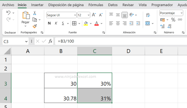 Convertir Número a Porcentaje en Excel - Ninja del Excel