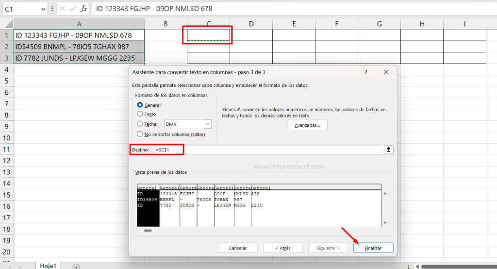 Cómo Dividir Texto en Partes en Excel (sin fórmula) - Ninja del Excel Cómo Dividir Texto en Partes en Excel (sin fórmula) - Ninja del Excel