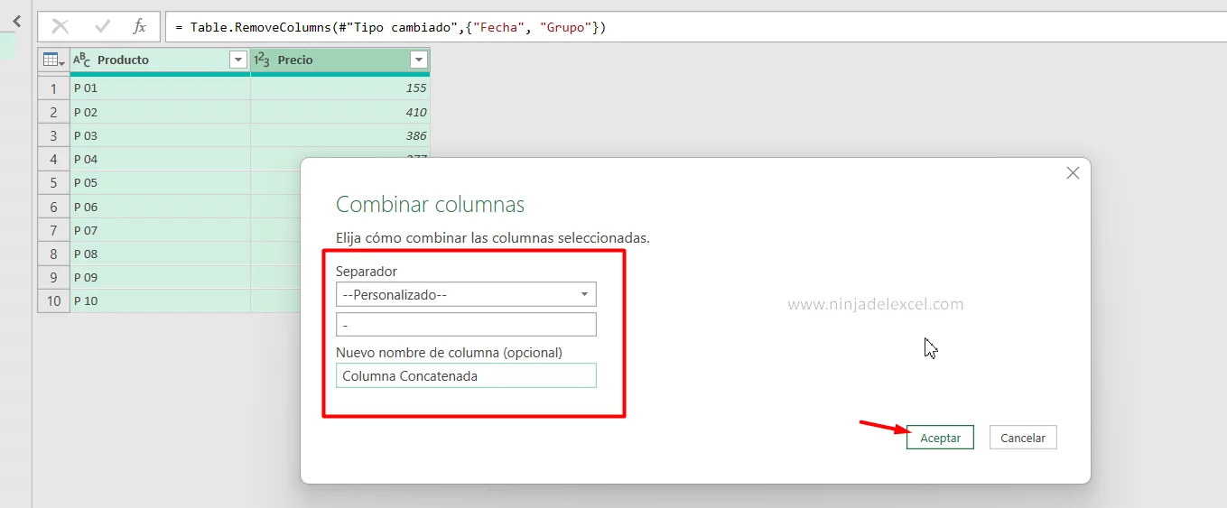 Cómo Concatenar Columnas en Power Query - Ninja del Excel