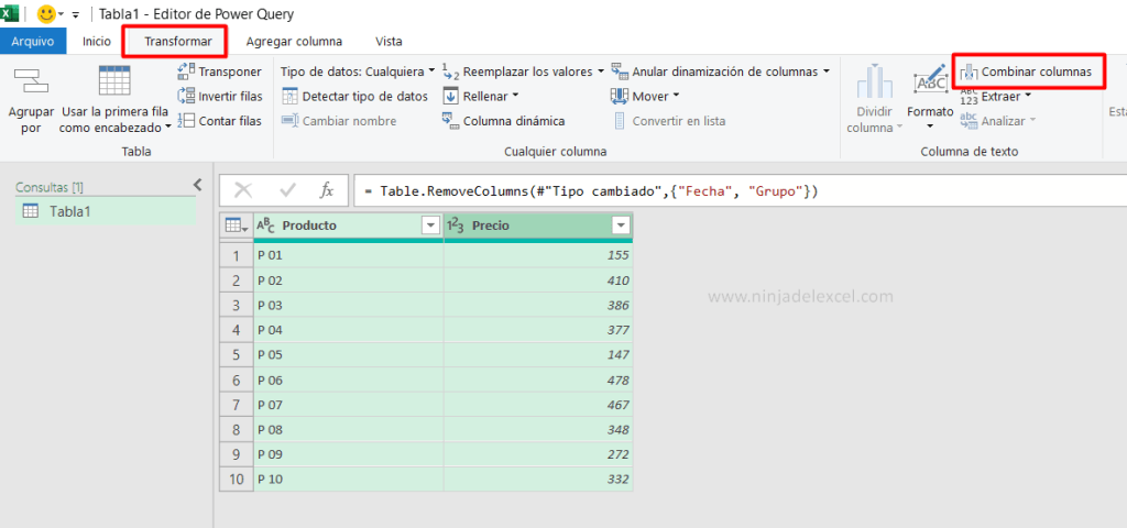 Cómo Concatenar Columnas en Power Query - Ninja del Excel