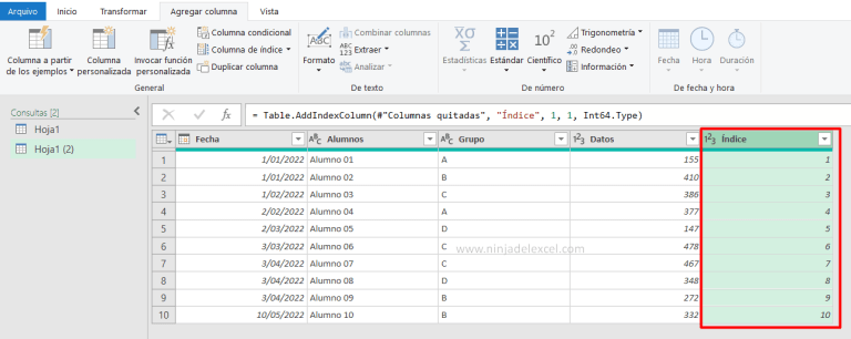 Cómo Numerar Filas en Power Query - Ninja del Excel