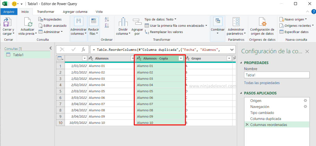 Cómo Duplicar Columnas en Power Query - Ninja del Excel