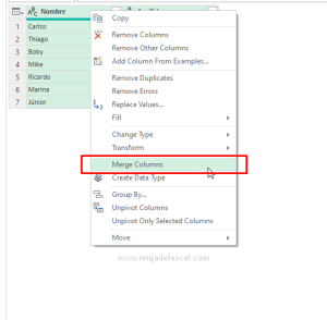 Cómo Juntar Columnas en Power Query - Ninja del Excel