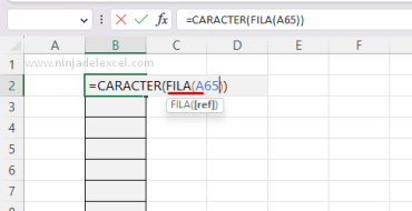 Crear Alfabeto con Fórmulas en Excel - Ninja del Excel