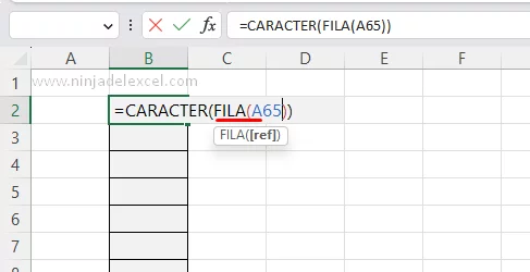 Crear Alfabeto con Fórmulas en Excel - Ninja del Excel
