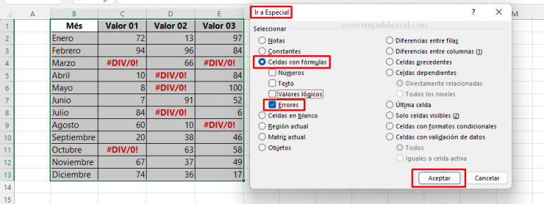 Cómo Manejar Errores en Tablas en Excel - Ninja del Excel
