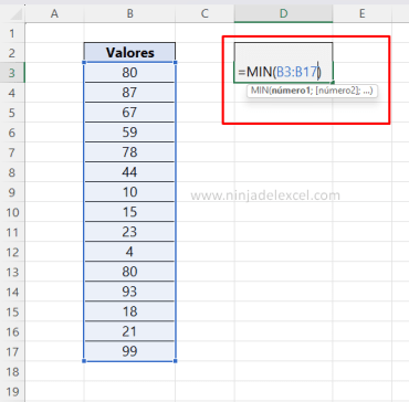 Función MIN en Excel [GUÍA COMPLETA] - Ninja del Excel