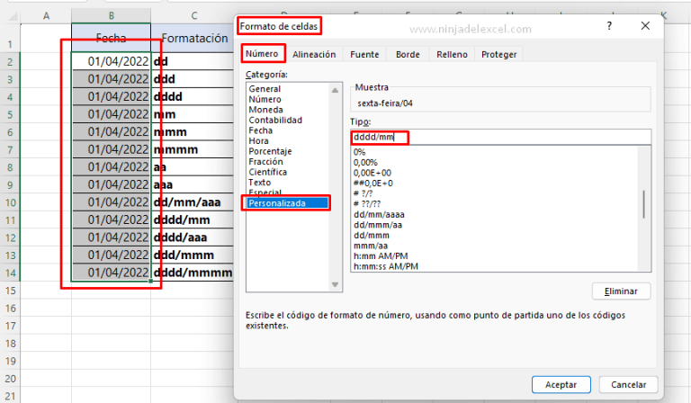 Varios Formatos de Fecha en Excel - Ninja del Excel