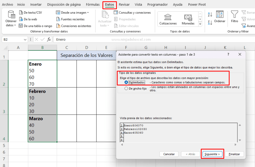 Texto a Columnas con Ajuste de Texto en Excel - Ninja del Excel
