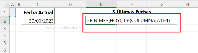 Extraer las Últimas Tres Fechas del Mes en Excel - Ninja del Excel