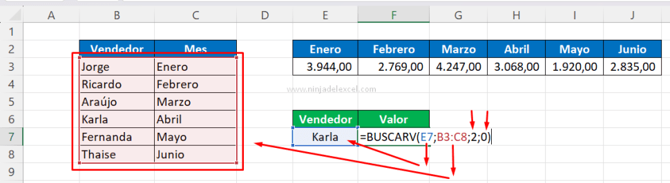 Función BUSCARH en Excel [GUÍA COMPLETA] - Ninja del Excel