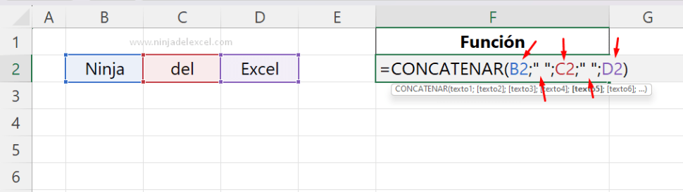 Concatenar en Inglés en Excel - Ninja del Excel