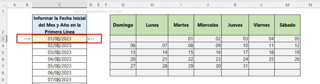 Calendario Con Fórmulas y Lista de Fechas en Excel - Ninja del Excel